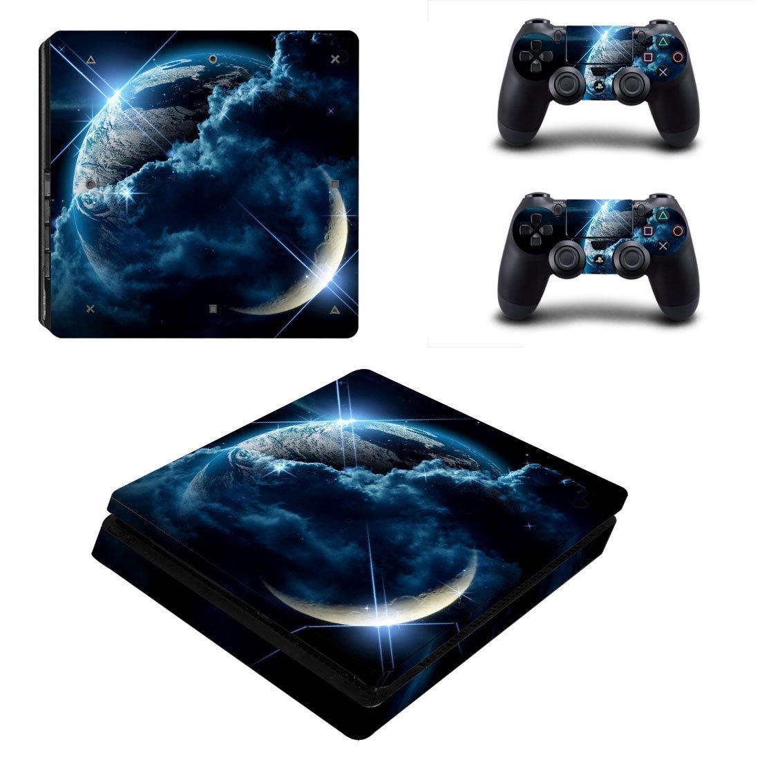 Galaxy Planet decal skin sticker for PS4 Slim console and controllers