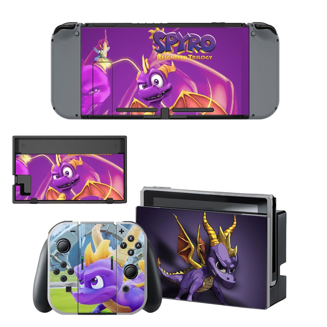 Spyro decal skin sticker for Nintendo Switch console and controllers