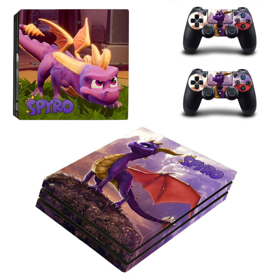 Spyro decal skin sticker for PS4 Pro console and controllers