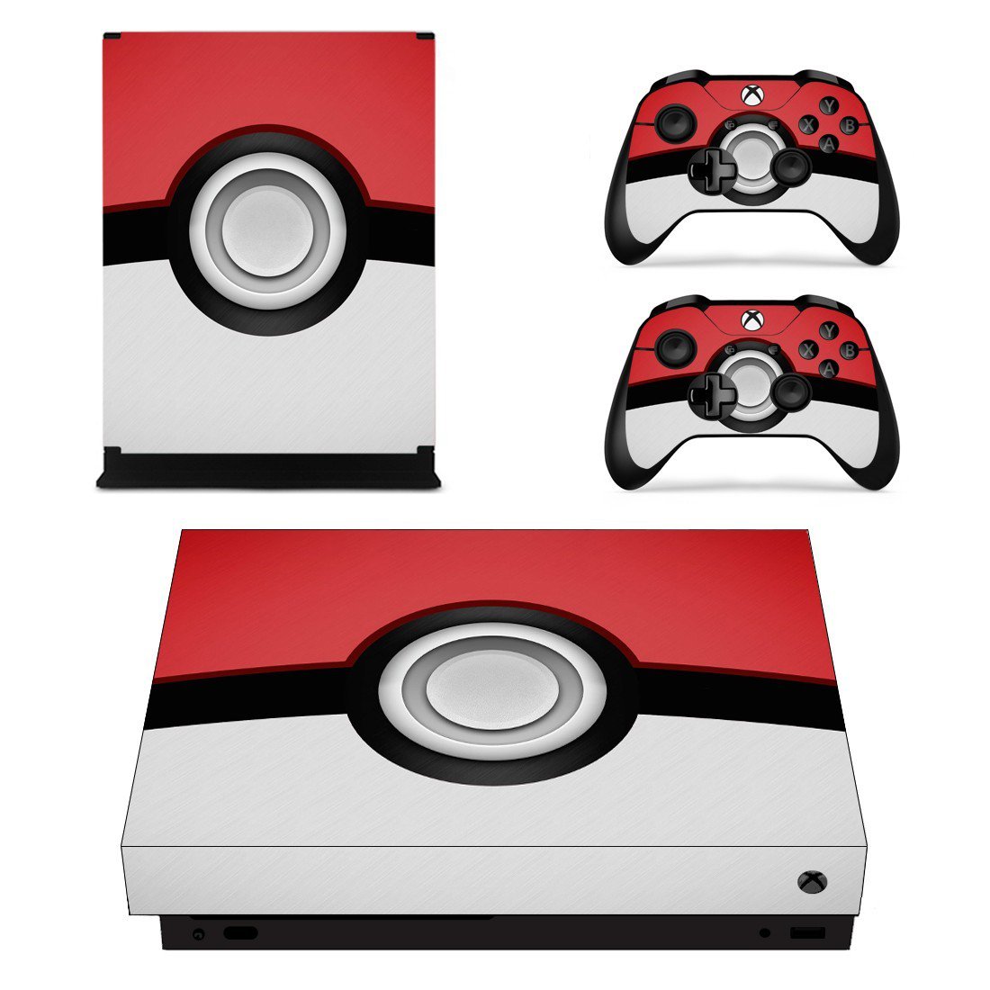 Pokemon Pokeball decal skin sticker for Xbox One X console and controllers