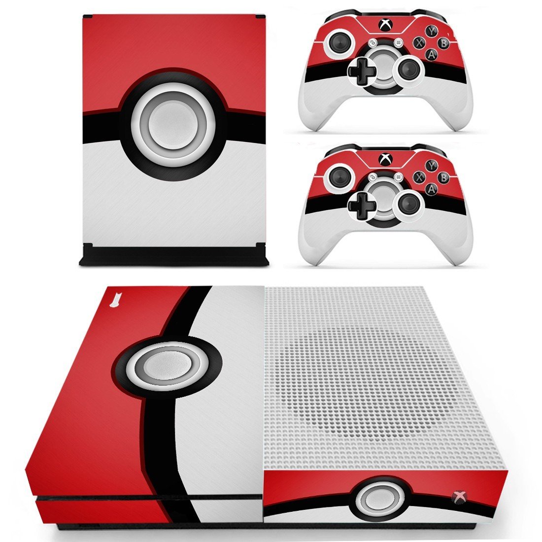 Pokemon Pokeball decal skin sticker for Xbox One S console and controllers