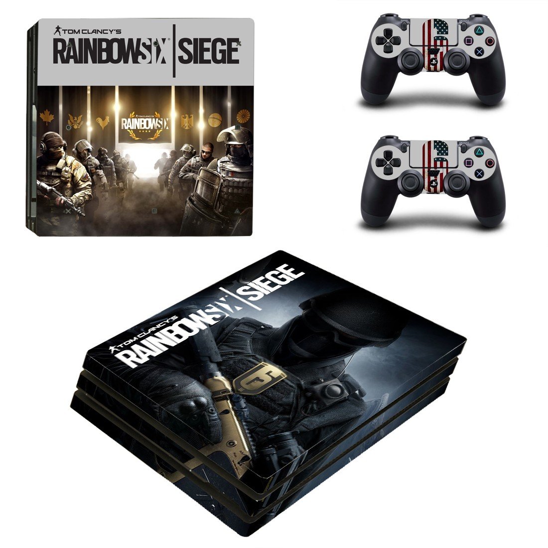 Rainbow Six Siege decal skin sticker for PS4 Pro console and controllers