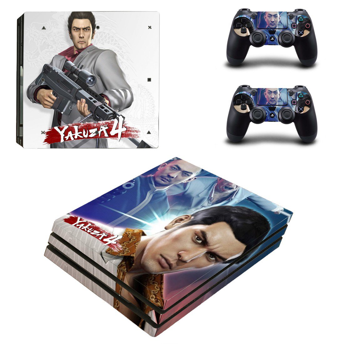 Yakuza 4 decal skin sticker for PS4 Pro console and controllers