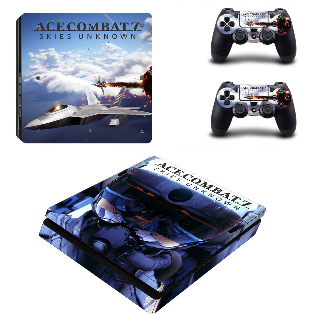 ACE Combat 7 decal skin sticker for PS4 Slim console and controllers