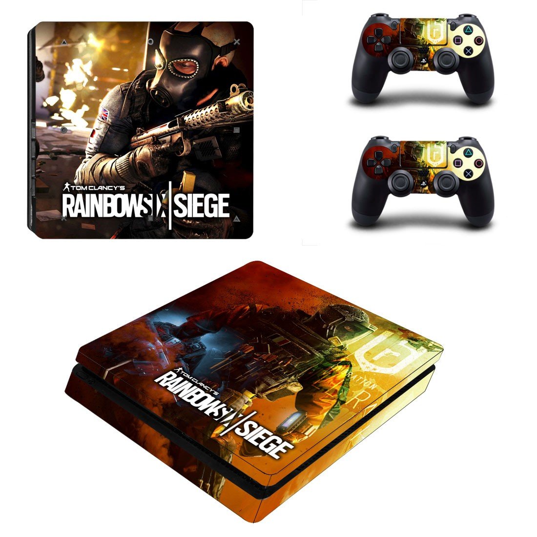 Rainbow Six Siege decal skin sticker for PS4 Slim console and controllers