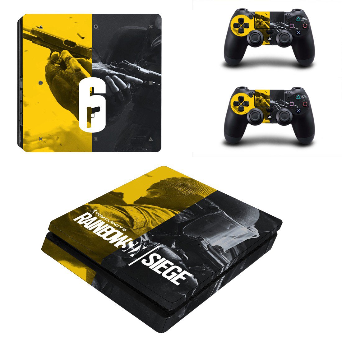 Rainbow Six Siege decal skin sticker for PS4 Slim console and controllers