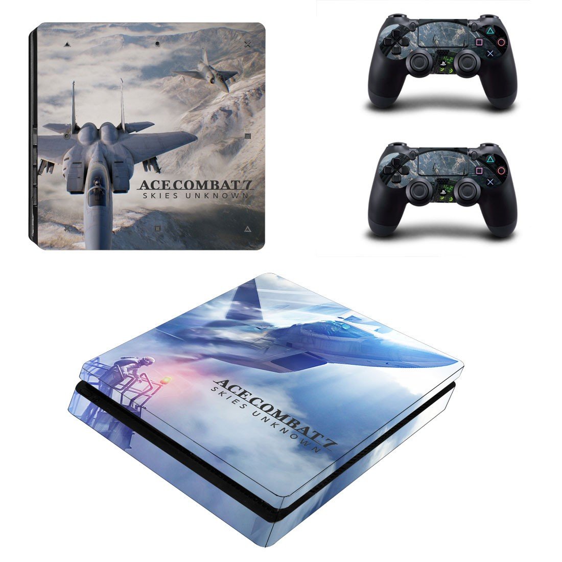 ACE Combat 7 decal skin sticker for PS4 Slim console and controllers