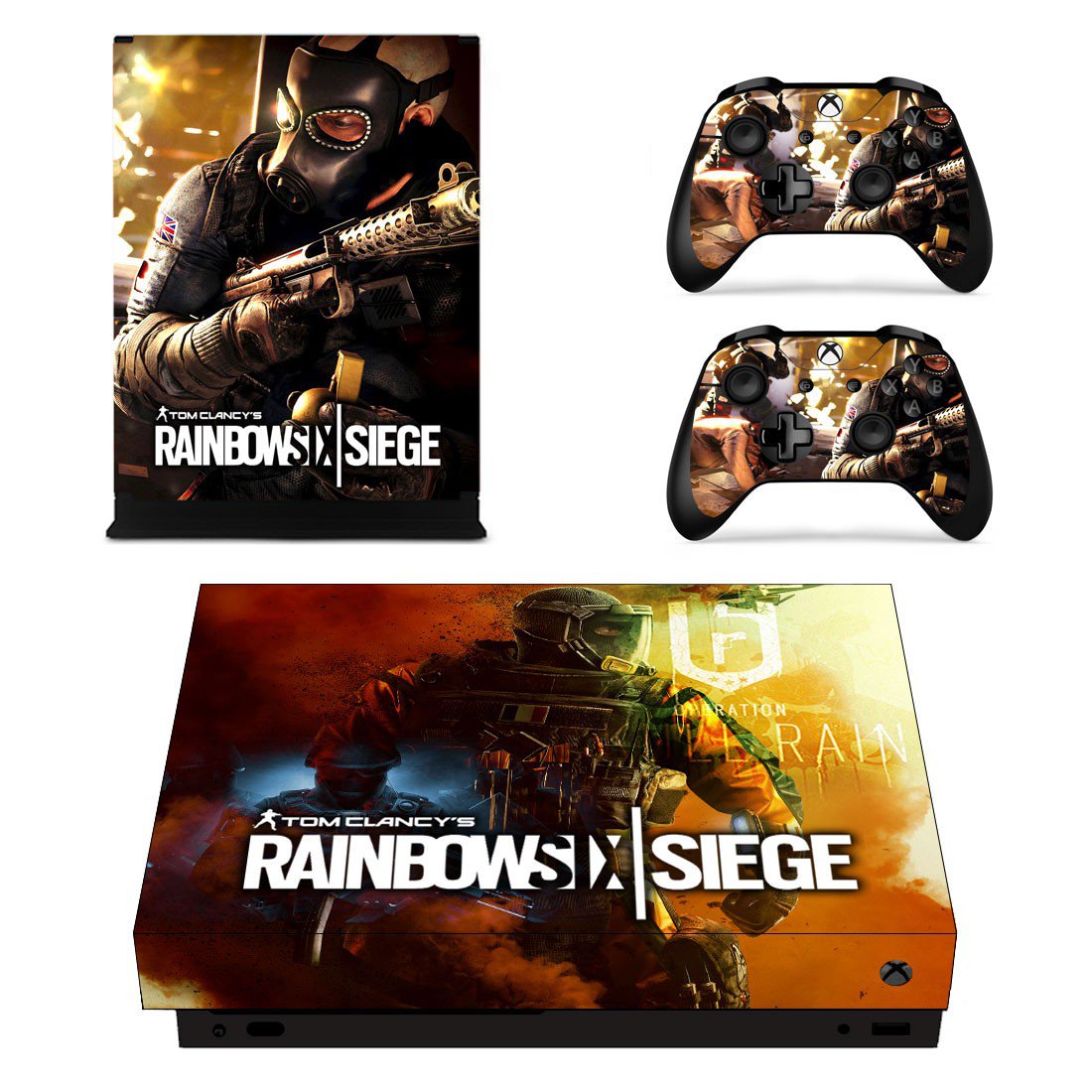 Rainbow Six Siege decal skin sticker for Xbox One X console and controllers