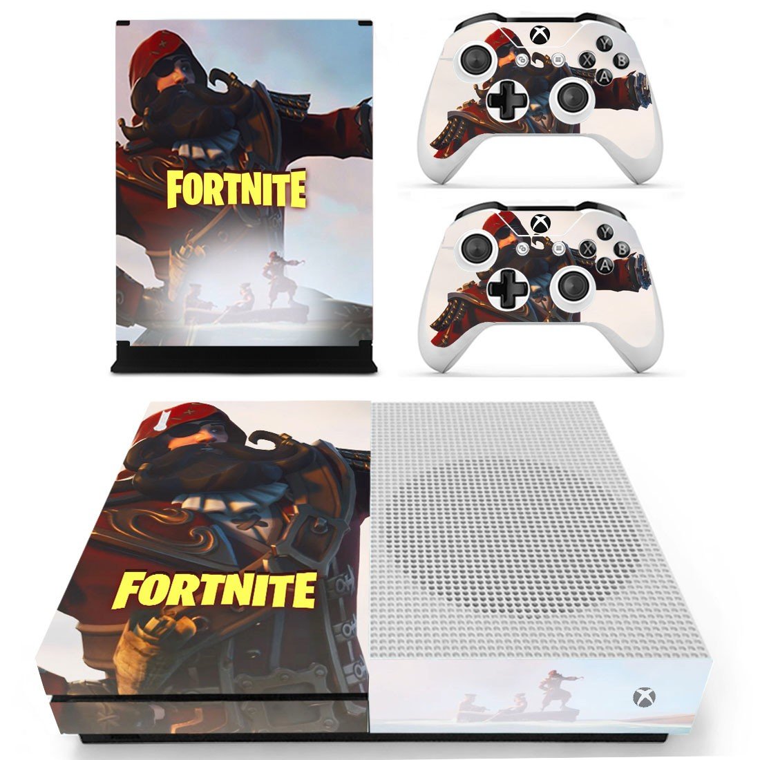 Fortnite decal skin sticker for Xbox One S console and controllers