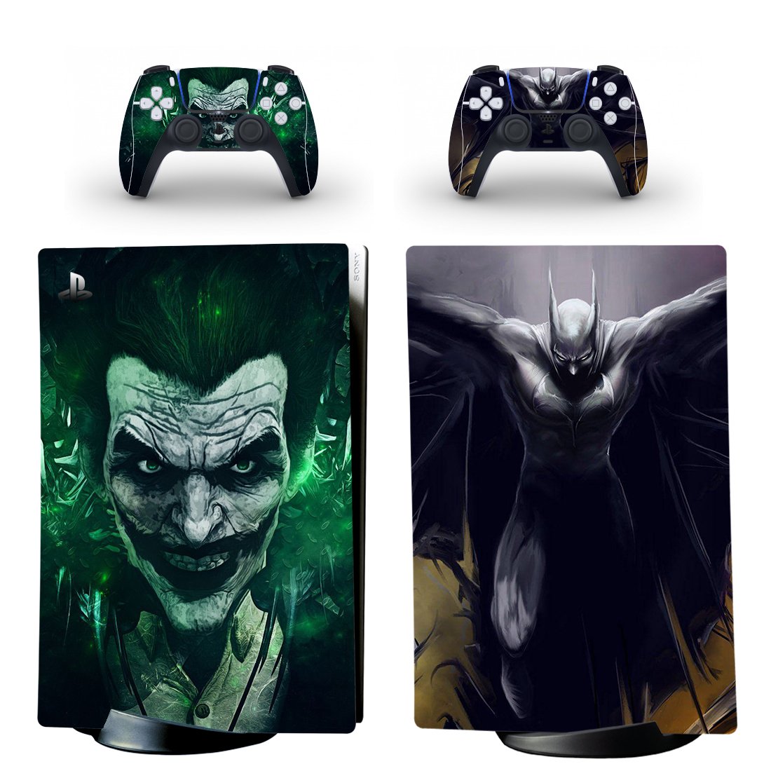 Joker Batman decal skin for PS5 digital Console with 2 Controllers