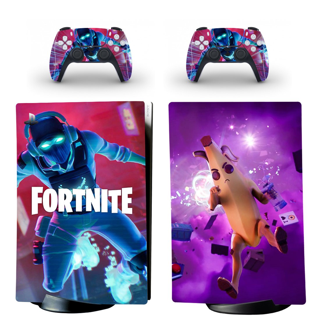 Fortnite decal skin for PS5 digital Console with 2 Controllers