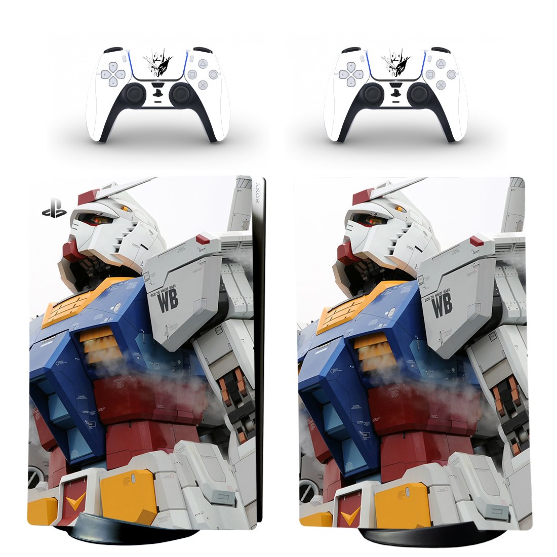 Gundam decal skin for PS5 digital Console with 2 Controllers