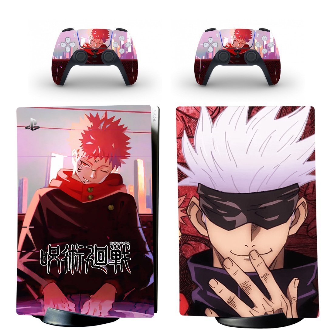 Jujutsu Kaisen decal skin for PS5 digital Console with 2 Controllers