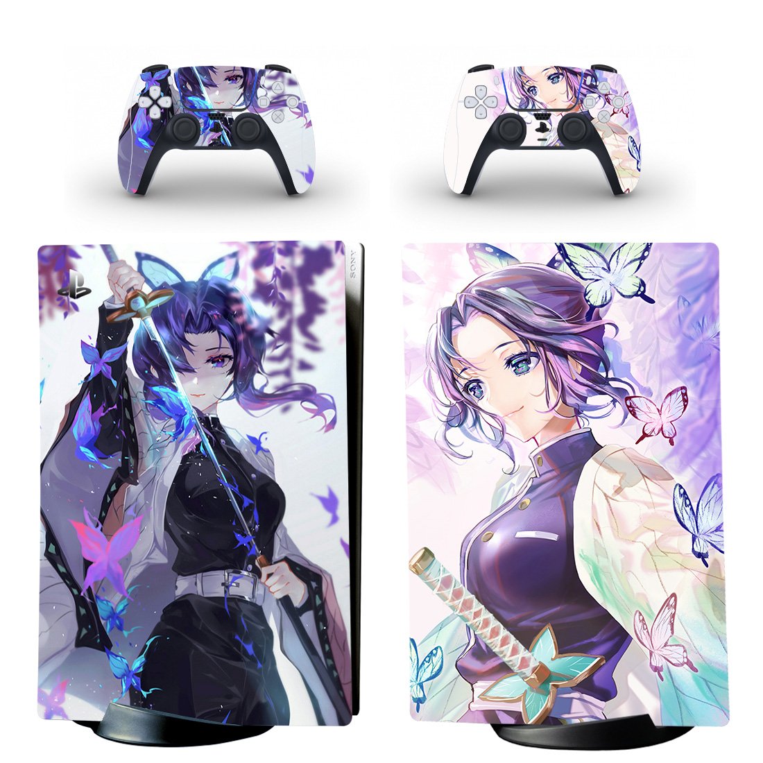Demon Slayer decal skin for PS5 digital Console with 2 Controllers