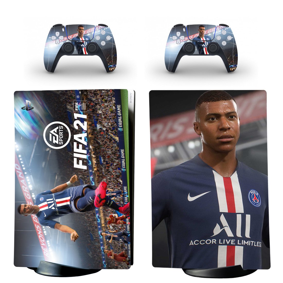 FIFA 21 decal skin for PS5 digital Console with 2 Controllers