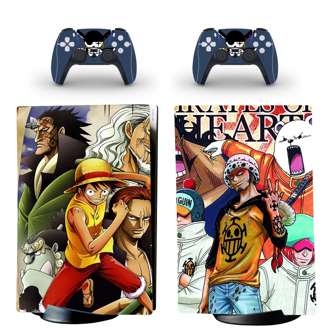 One Piece decal skin for PS5 digital Console with 2 Controllers