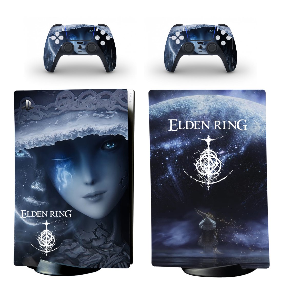 Elden Ring decal skin for PS5 digital Console with 2 Controllers