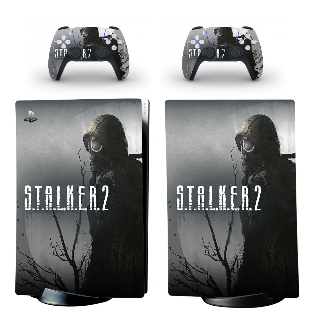 Stalker 2 decal skin for PS5 digital Console with 2 Controllers