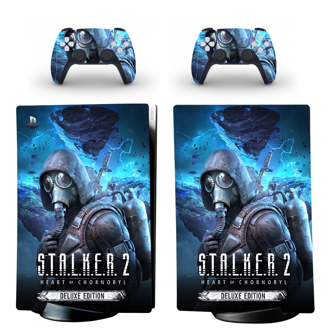 Stalker 2 decal skin for PS5 digital Console with 2 Controllers