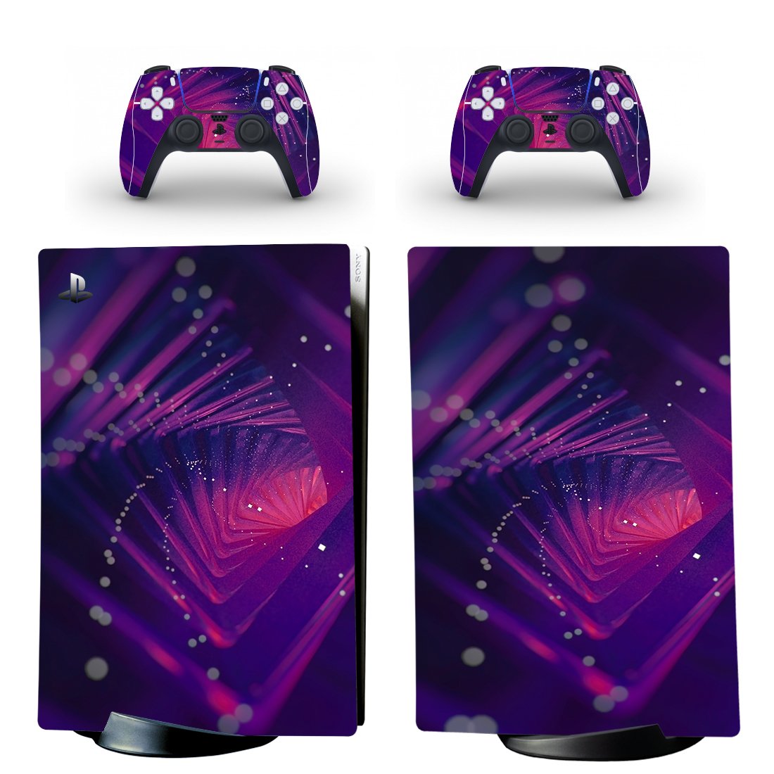 Digital Texture decal skin for PS5 digital Console with 2 Controllers