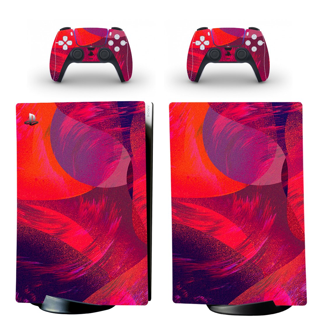 Digital Texture decal skin for PS5 digital Console with 2 Controllers