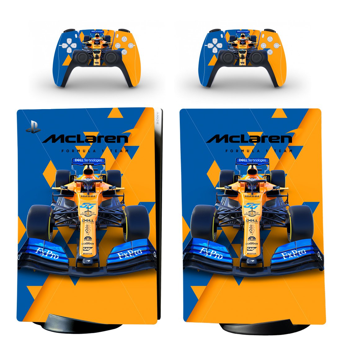 Formula 1 racing decal skin for PS5 digital Console with 2 Controllers