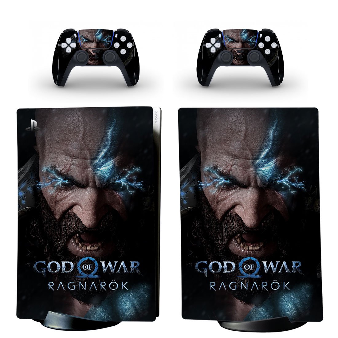 God of War Ragnarok decal skin for PS5 digital Console with 2 Controllers