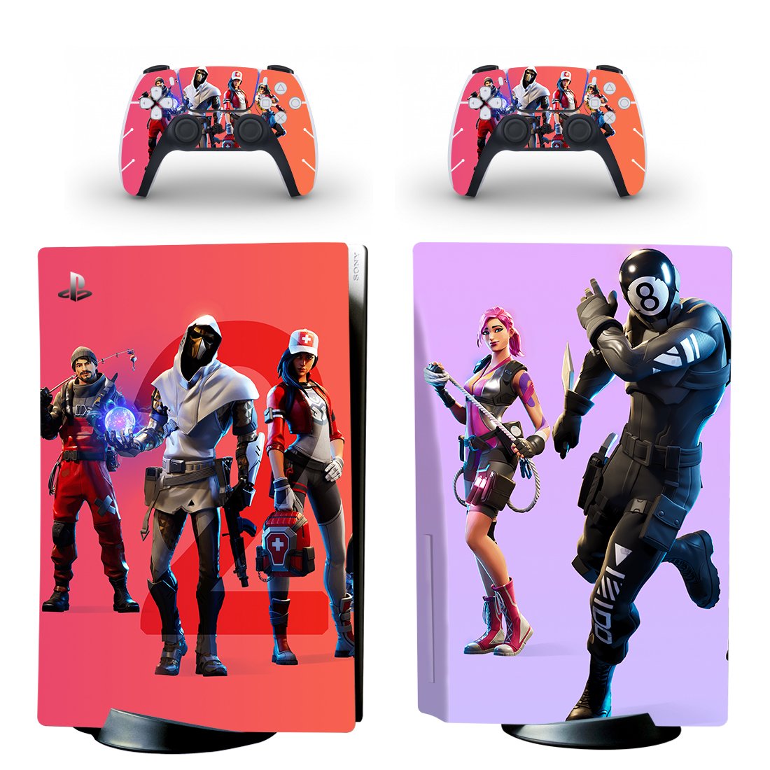 Fortnite decal skin for PS5 disc Console with 2 Controllers