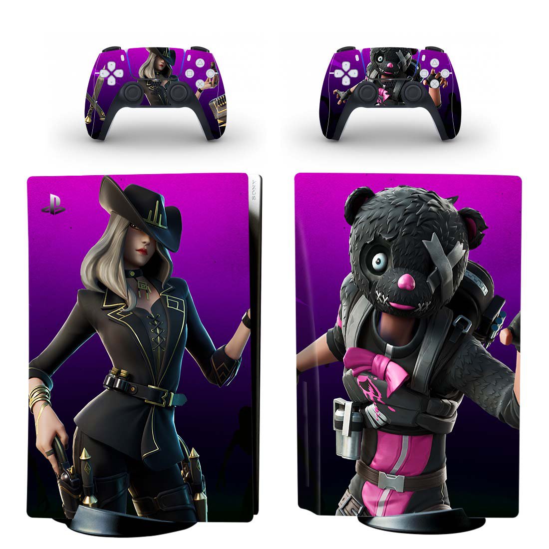 Fortnite decal skin for PS5 disc Console with 2 Controllers