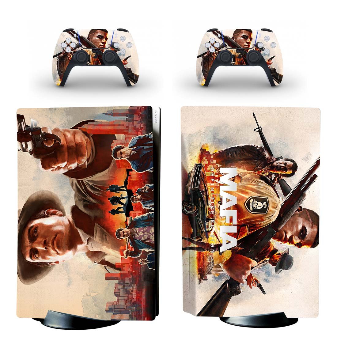 Mafia Definitive Edition decal skin for PS5 disc Console with 2 Controllers