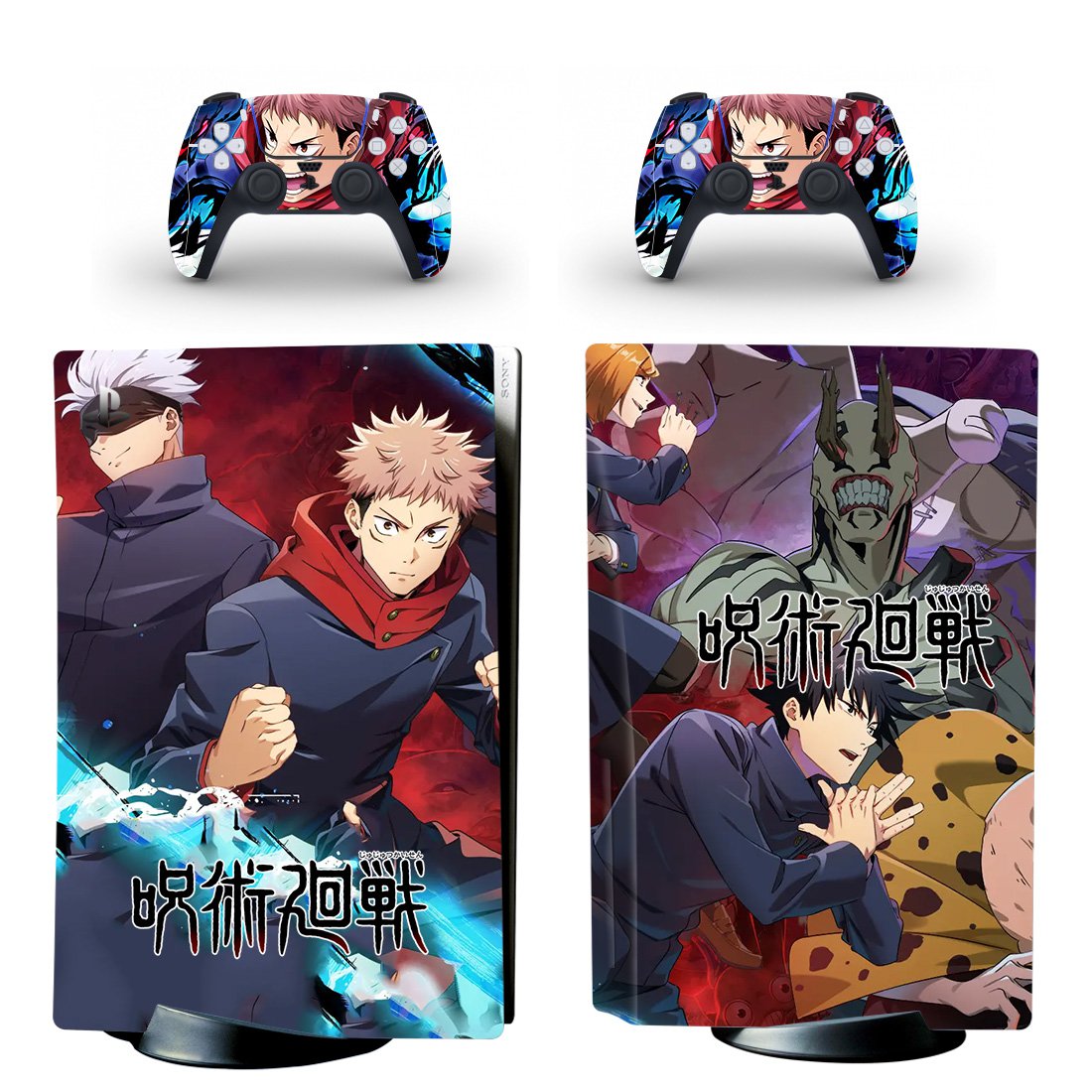 Jujutsu Kaisen decal skin for PS5 disc Console with 2 Controllers