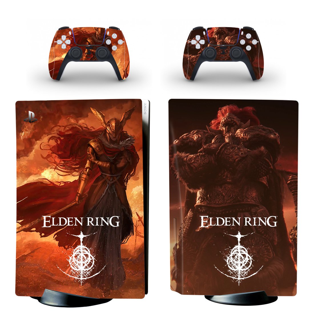 Elden Ring decal skin for PS5 disc Console with 2 Controllers