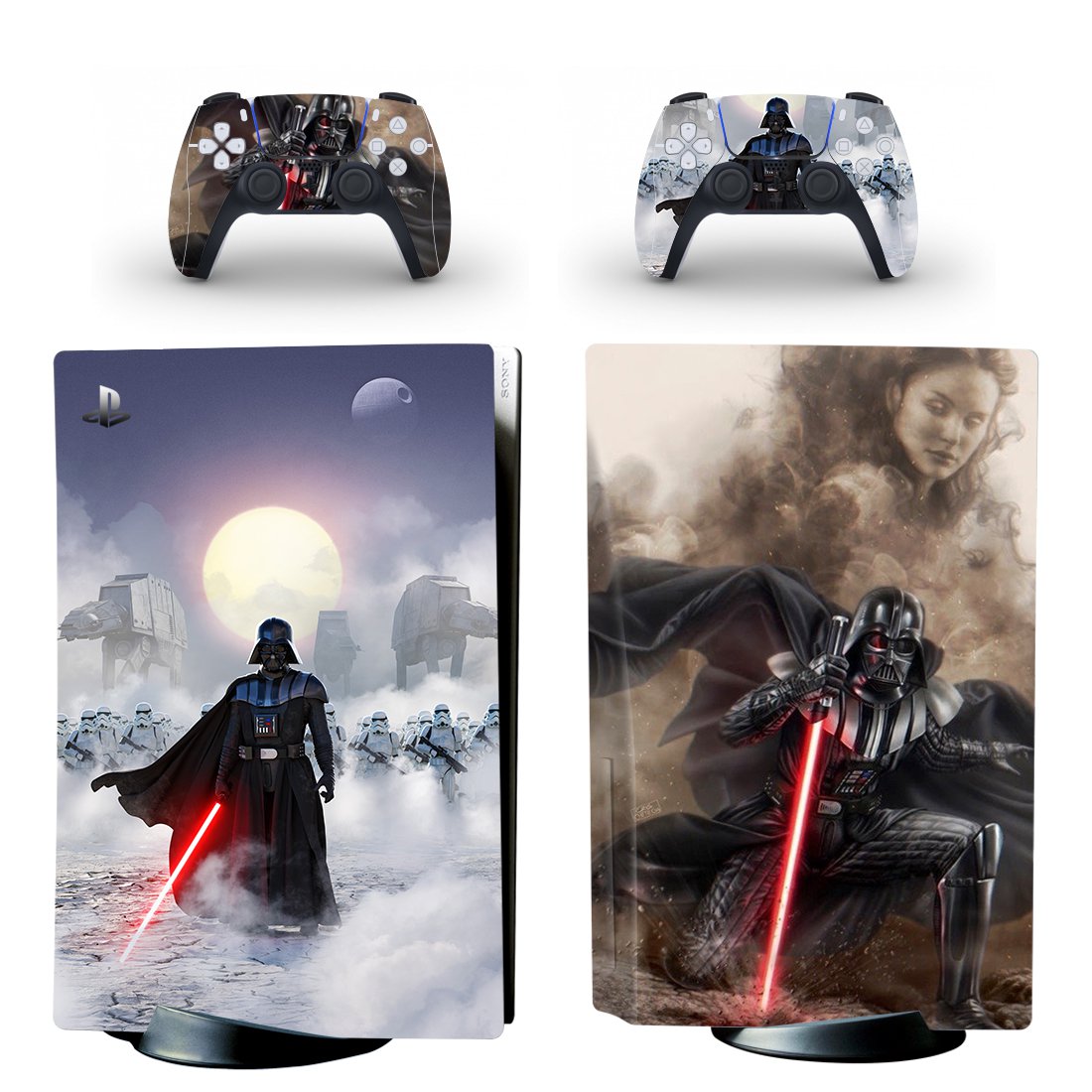 Star wars darth Vader decal skin for PS5 disc Console with 2 Controllers