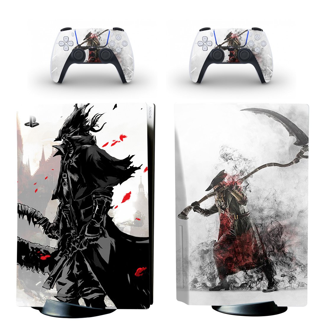 Bloodborne decal skin for PS5 disc Console with 2 Controllers