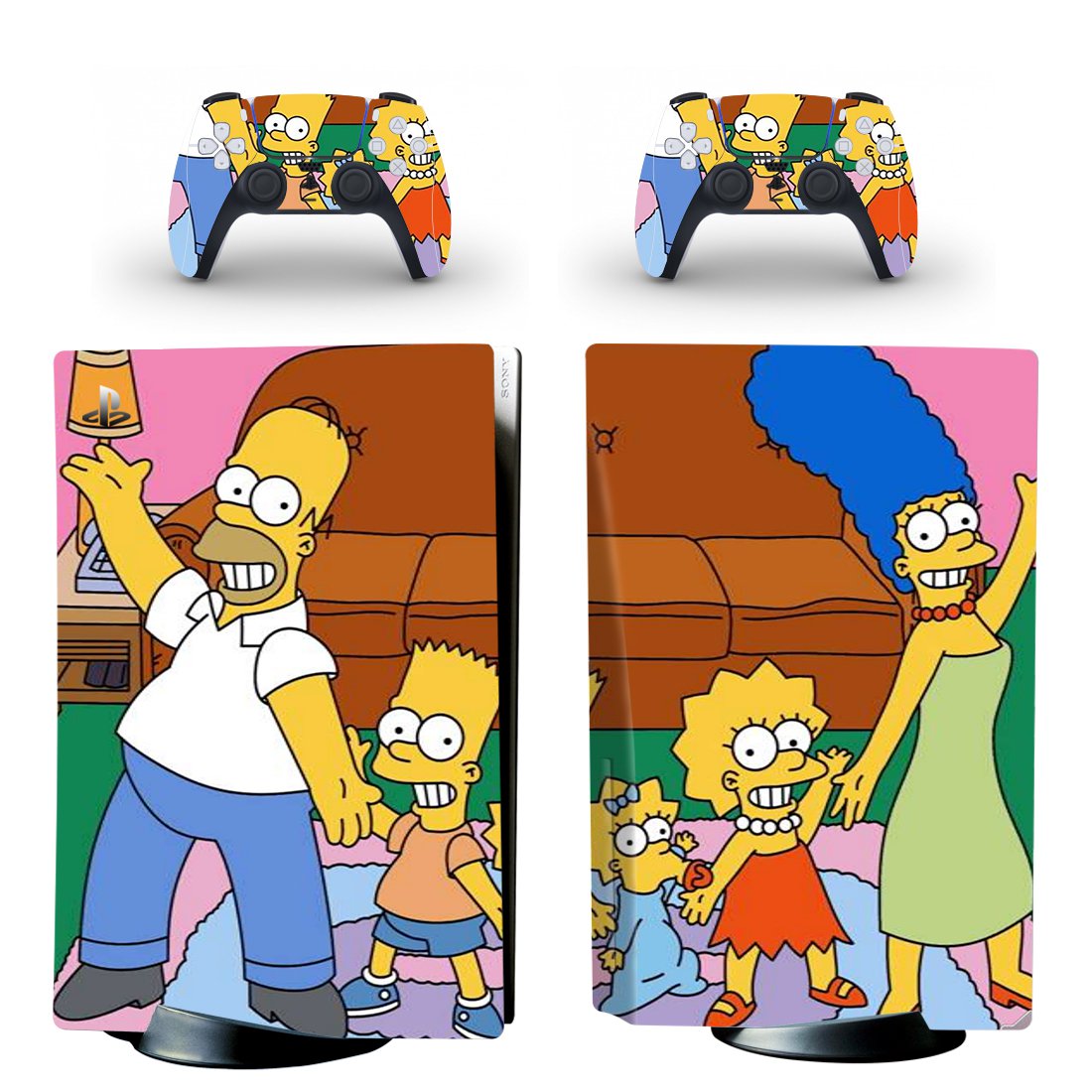 The Simpsons decal skin for PS5 disc Console with 2 Controllers