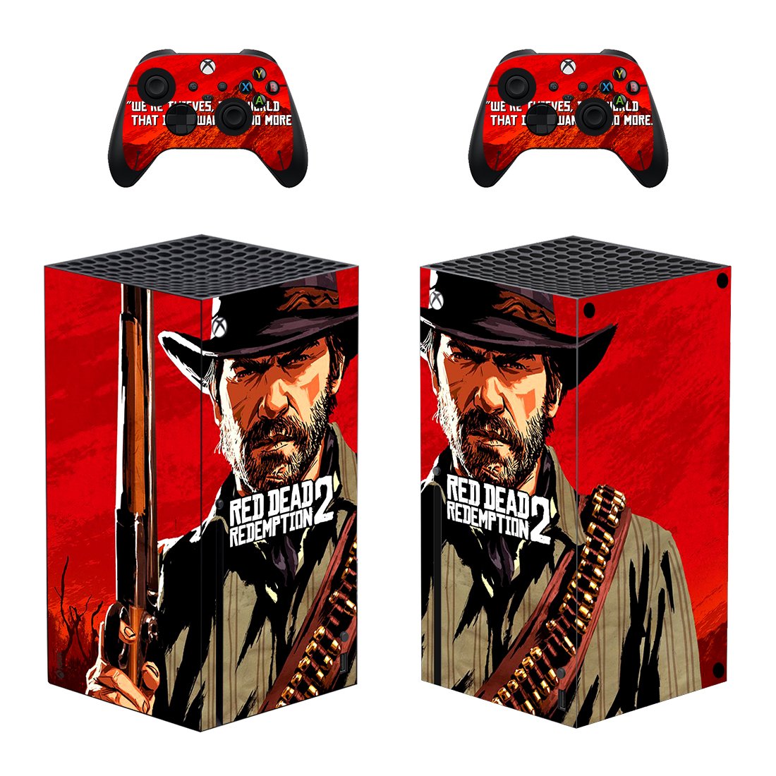 Red Dead Redemption 2 decal skin sticker for Xbox Series X console with ...