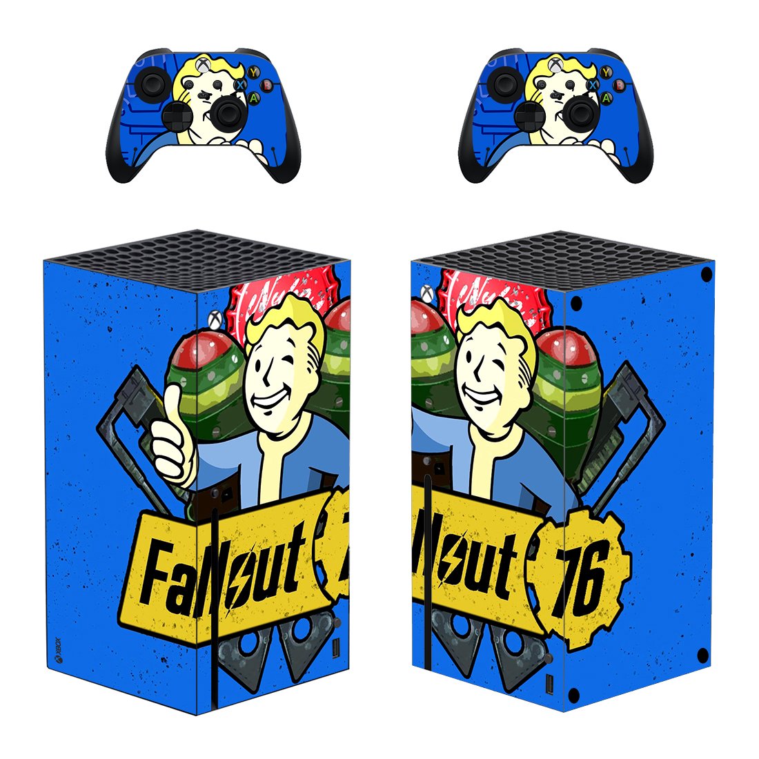 Fallout 76 decal skin sticker for Xbox Series X console with controllers