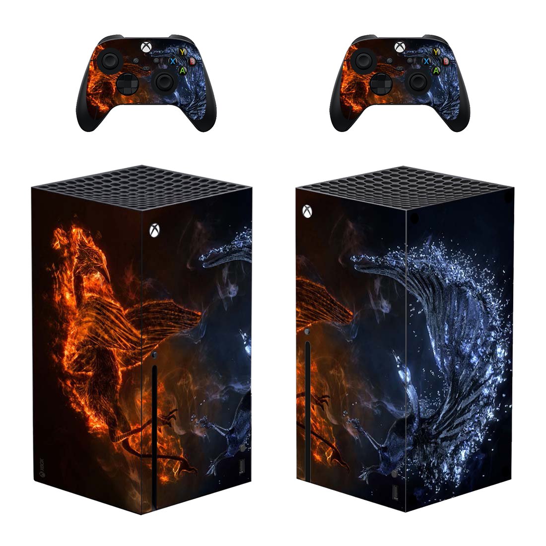 Water Splash decal skin sticker for Xbox Series X console with controllers