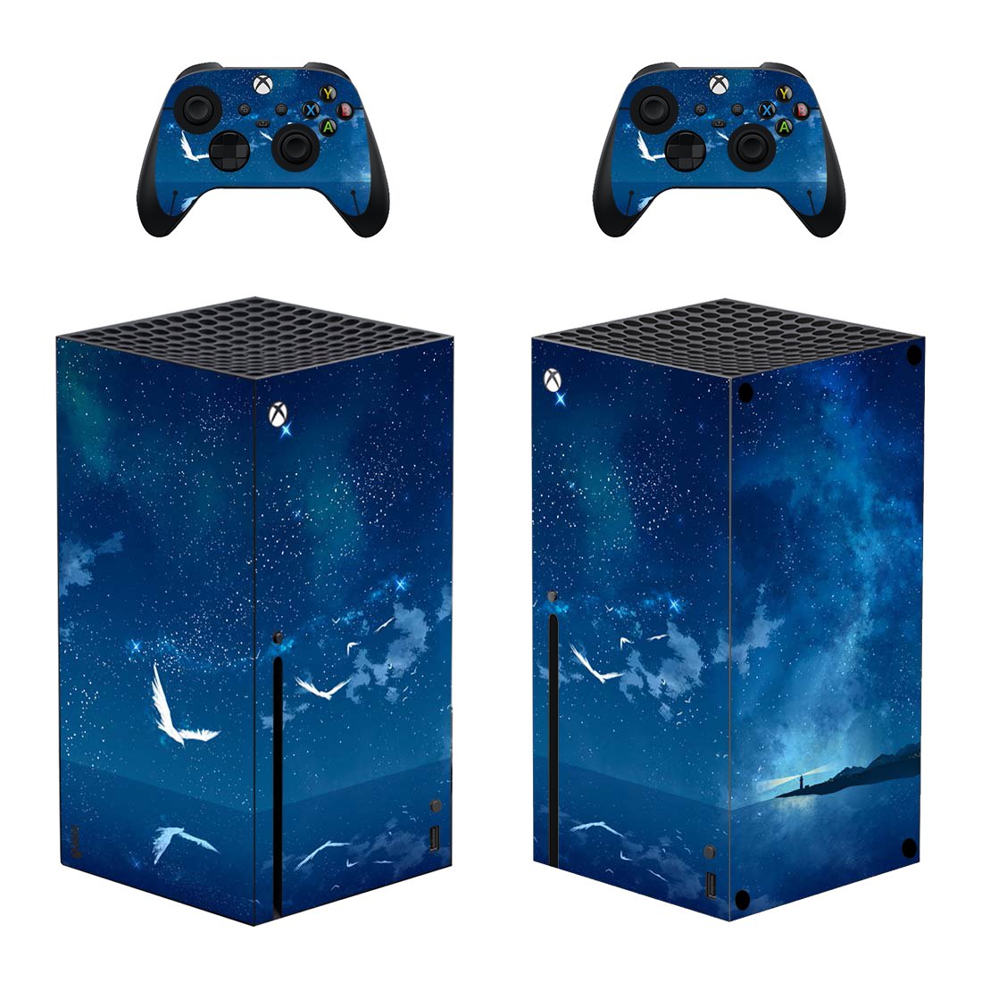 Texture View decal skin sticker for Xbox Series X console with controllers