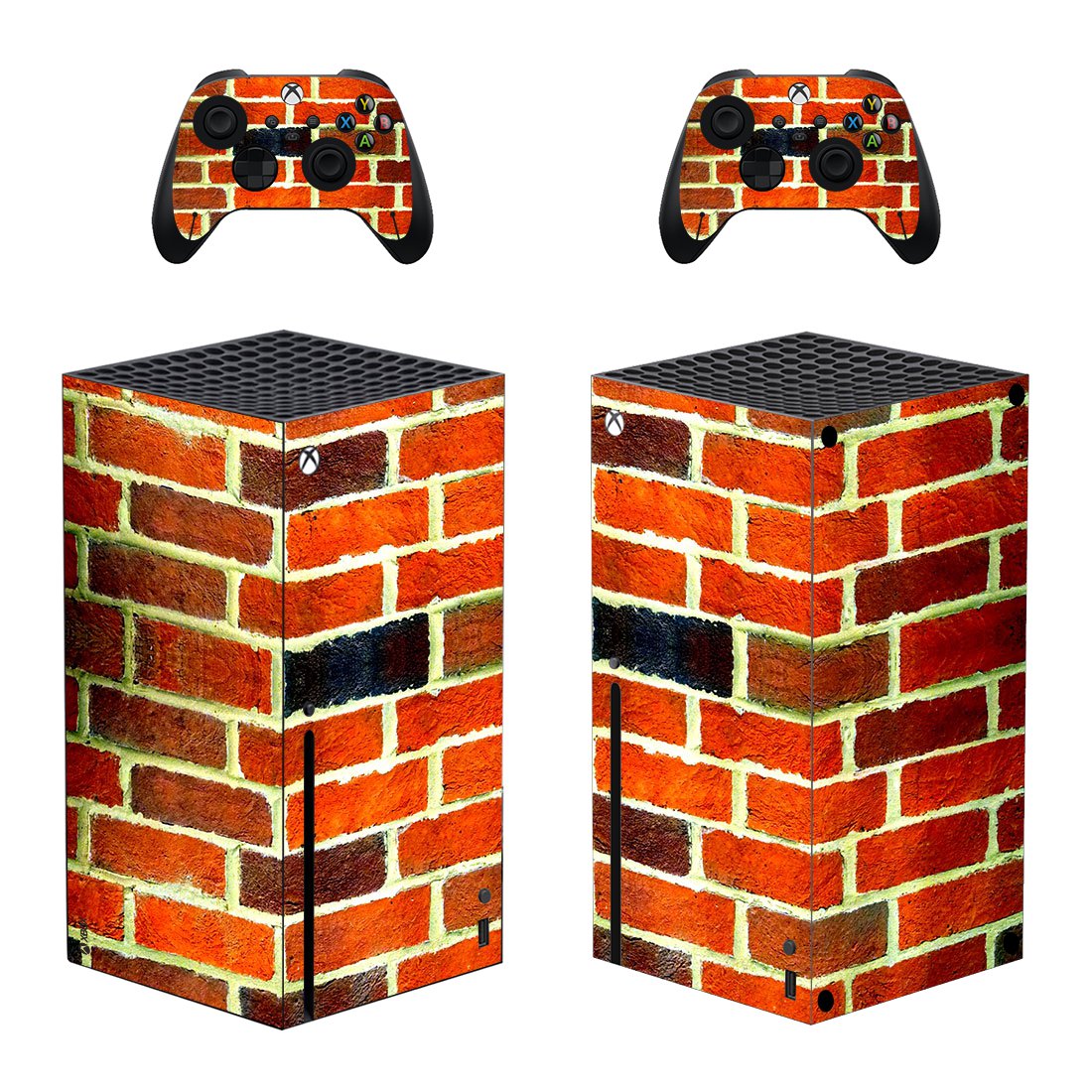 Brick Texture decal skin sticker for Xbox Series X console with controllers