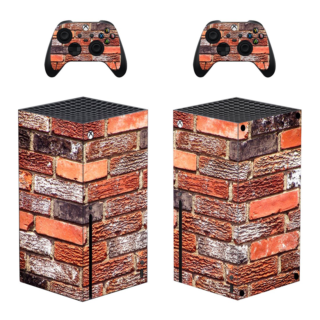 Brick Texture decal skin sticker for Xbox Series X console with controllers