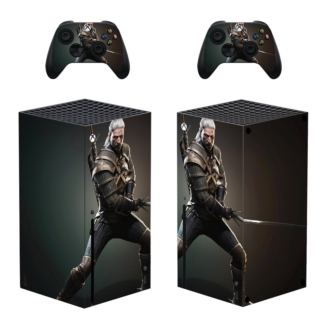 The Witcher decal skin sticker for Xbox Series X console with controllers