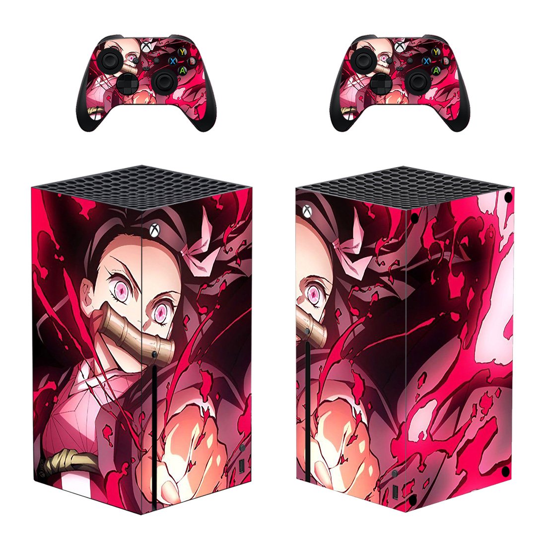 Demon Slayer decal skin sticker for Xbox Series X console with controllers