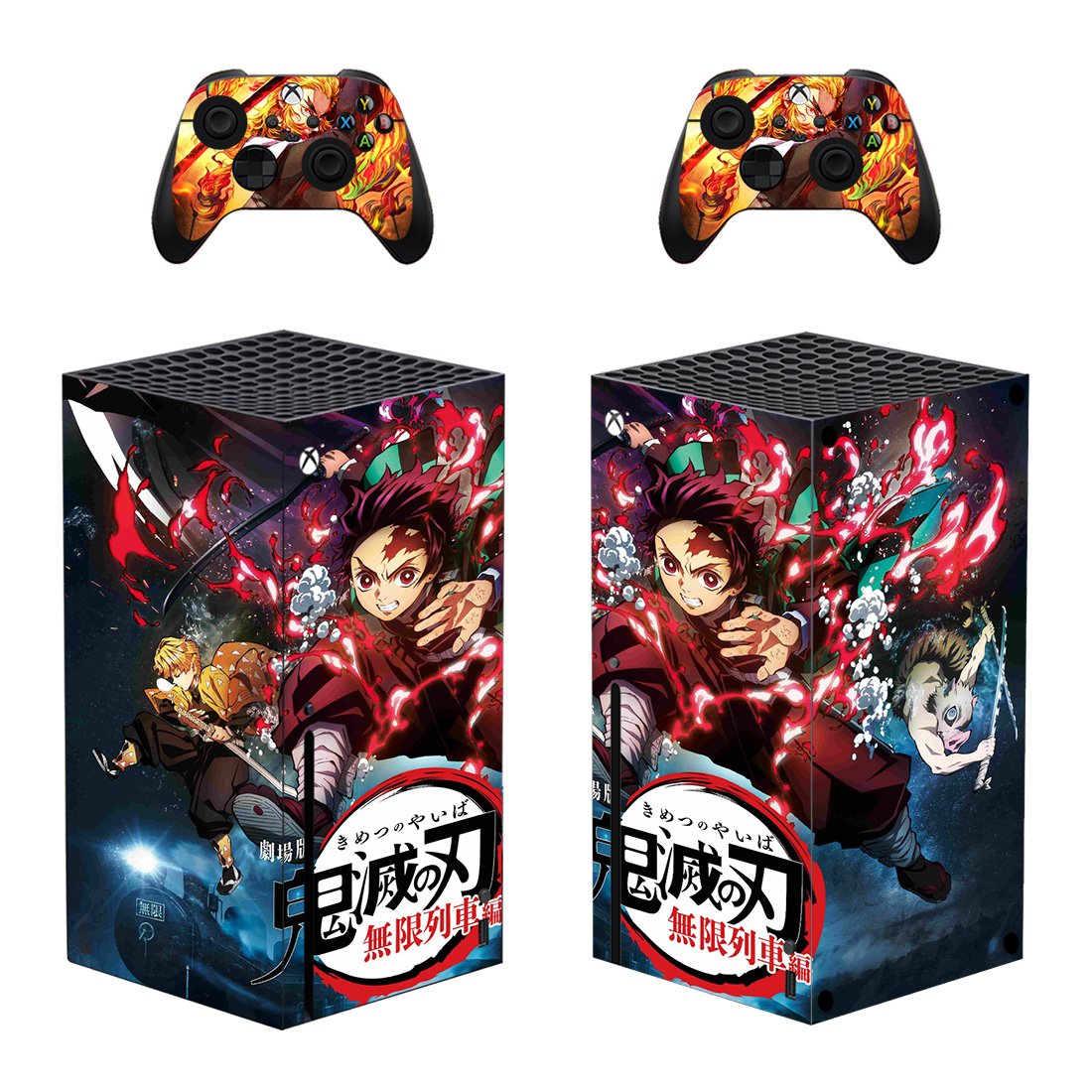Demon Slayer decal skin sticker for Xbox Series X console with controllers