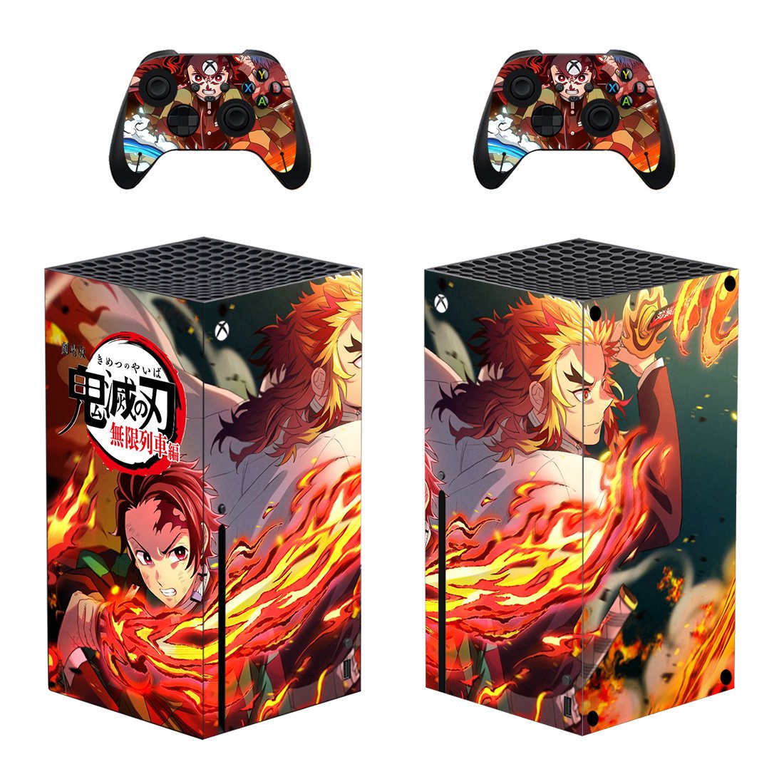 Demon Slayer decal skin sticker for Xbox Series X console with controllers