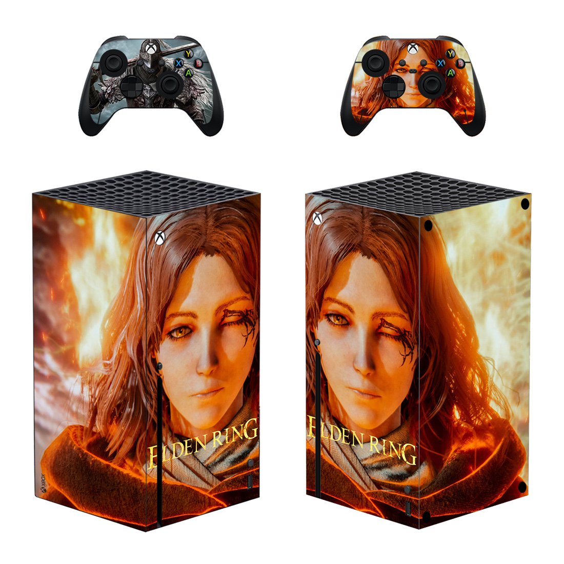 Elden Ring decal skin sticker for Xbox Series X console with controllers