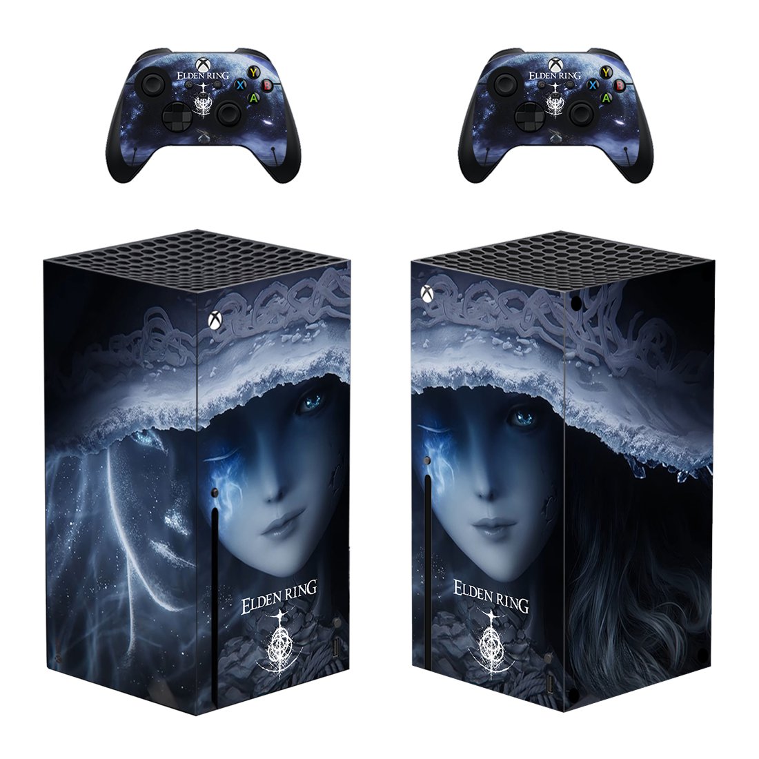 Elden Ring decal skin sticker for Xbox Series X console with controllers