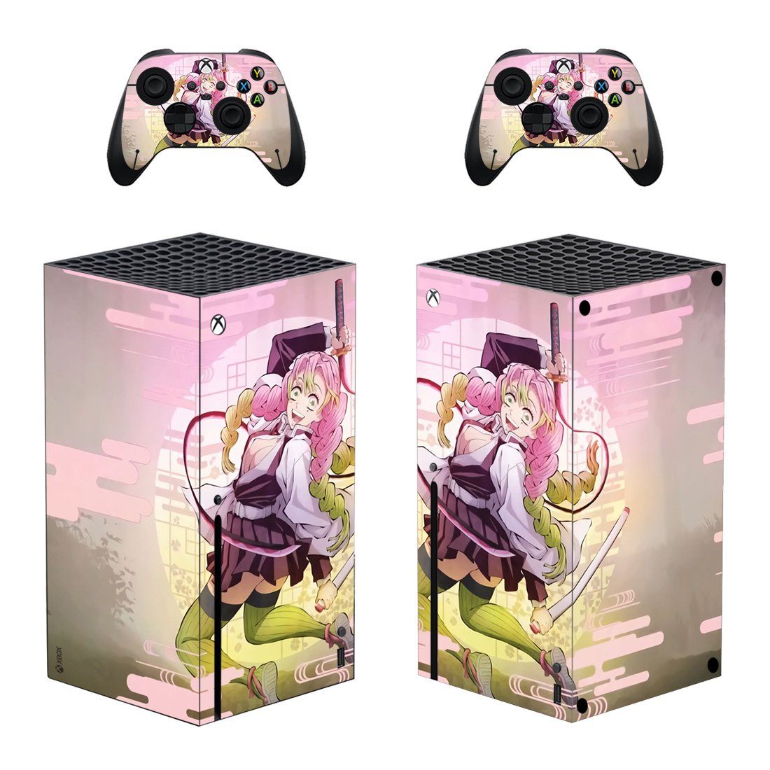 Demon Slayer decal skin sticker for Xbox Series X console with controllers