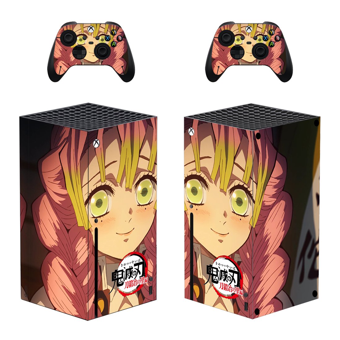 Demon Slayer decal skin sticker for Xbox Series X console with controllers