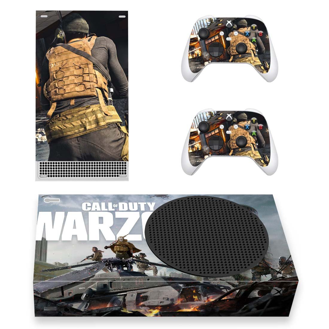 COD Warzone decal skin sticker for Xbox Series S console with controllers